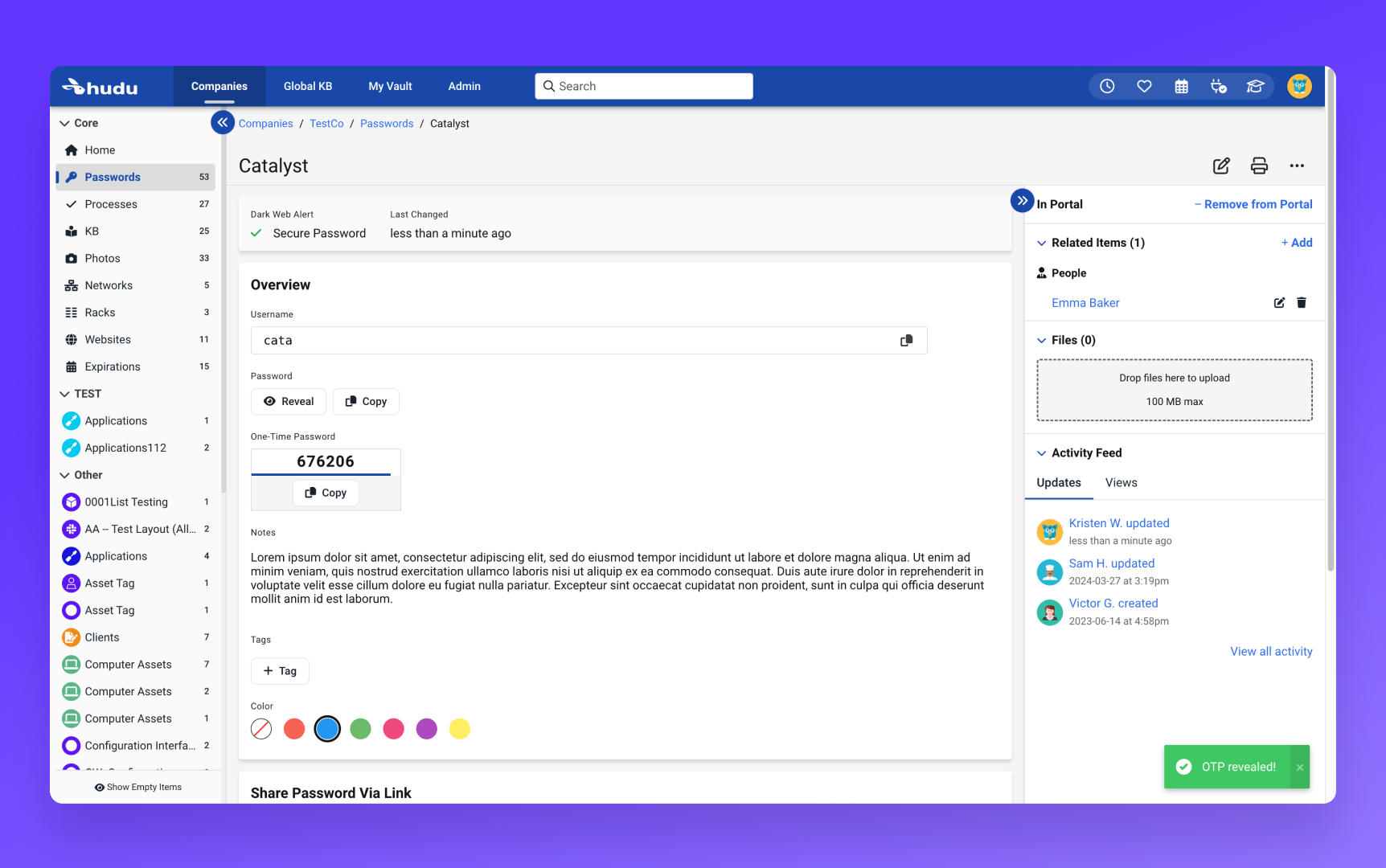 Using the OTP Generator – Hudu Support